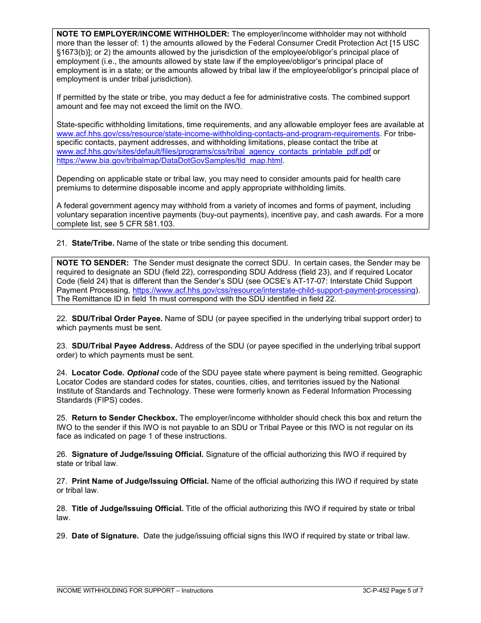 Download Instructions for Form 3C-P-562 Income Withholding for Support PDF | Templateroller