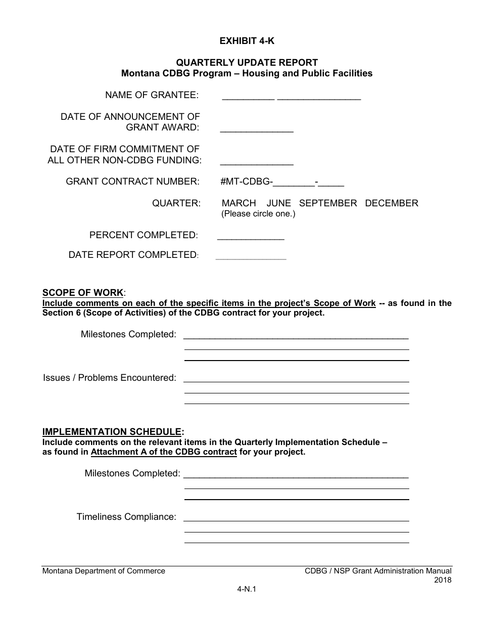 Montana Quarterly Update Report - Montana Cdbg Program - Housing and ...