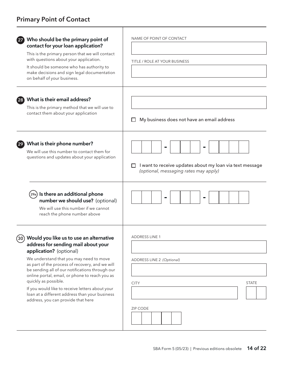 SBA Form 5 Download Fillable PDF or Fill Online Disaster Business Loan ... SBA Form 5 Download Fillable PDF or Fill Online Disaster Business Loan ...