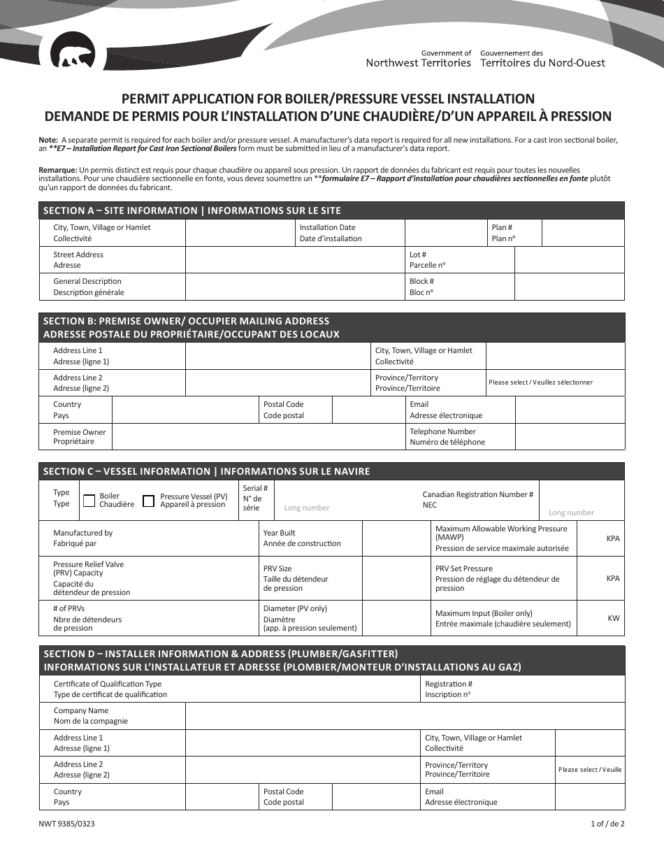 Form NWT9385 - Fill Out, Sign Online and Download Fillable PDF ...