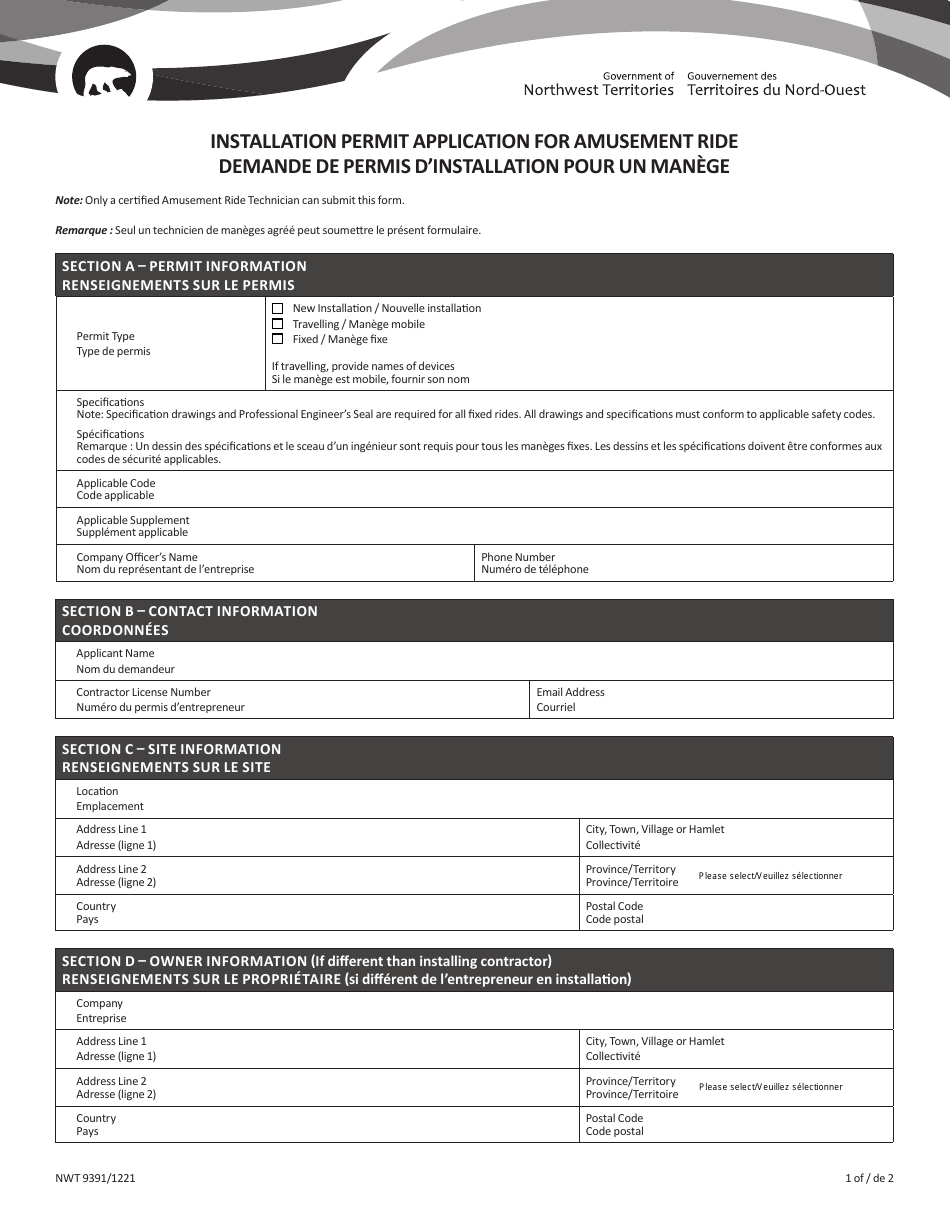 Form NWT9391 - Fill Out, Sign Online and Download Fillable PDF ...