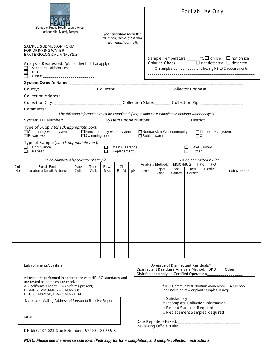 Form DH655 - Fill Out, Sign Online and Download Fillable PDF, Florida ...