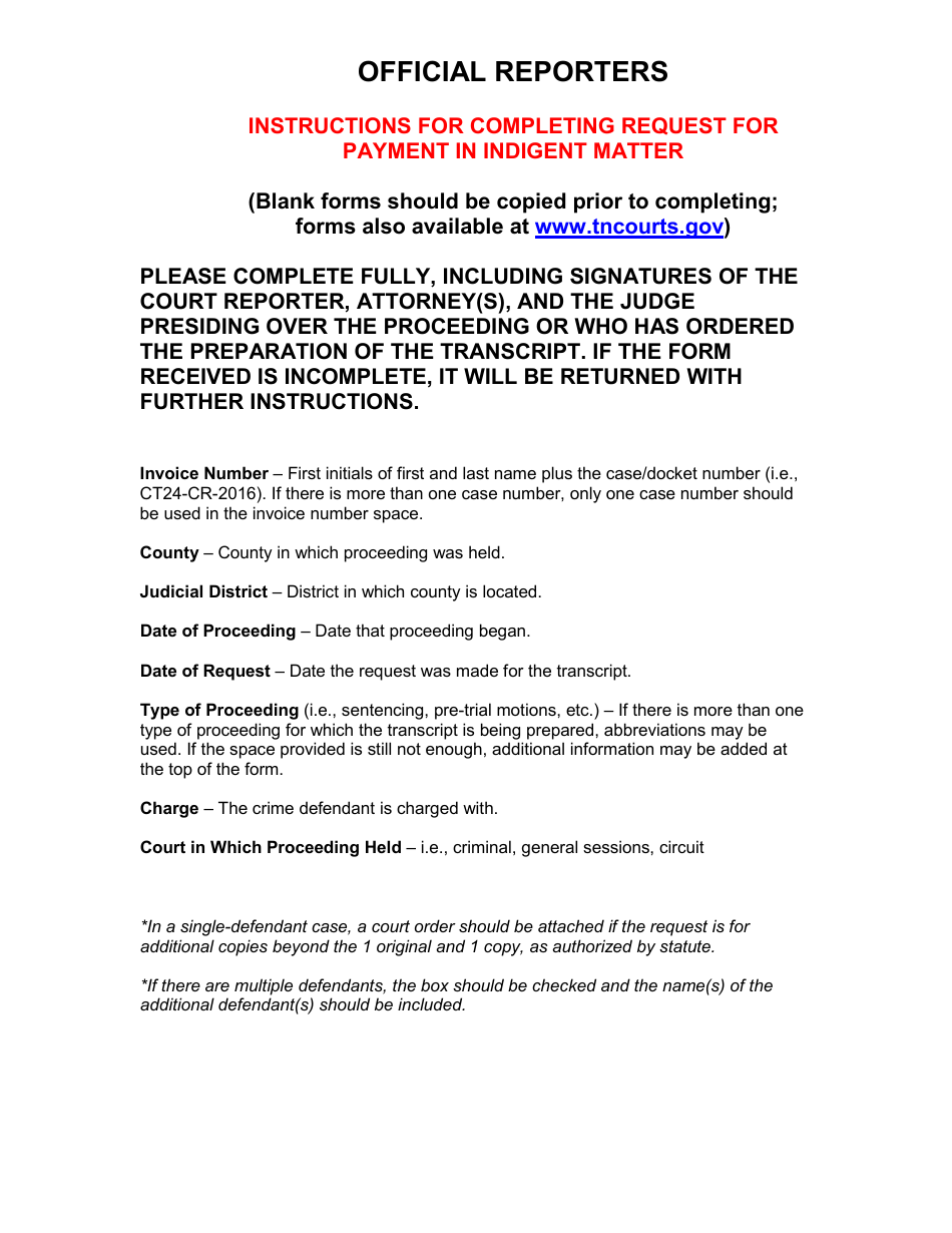 Download Instructions for AOC Form CR-3 Request for Payment of Transcript in Indigent Matter ...