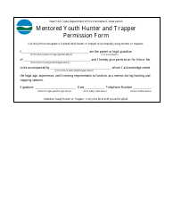 New York Mentored Youth Hunter and Trapper Permission Form - Fill Out ...
