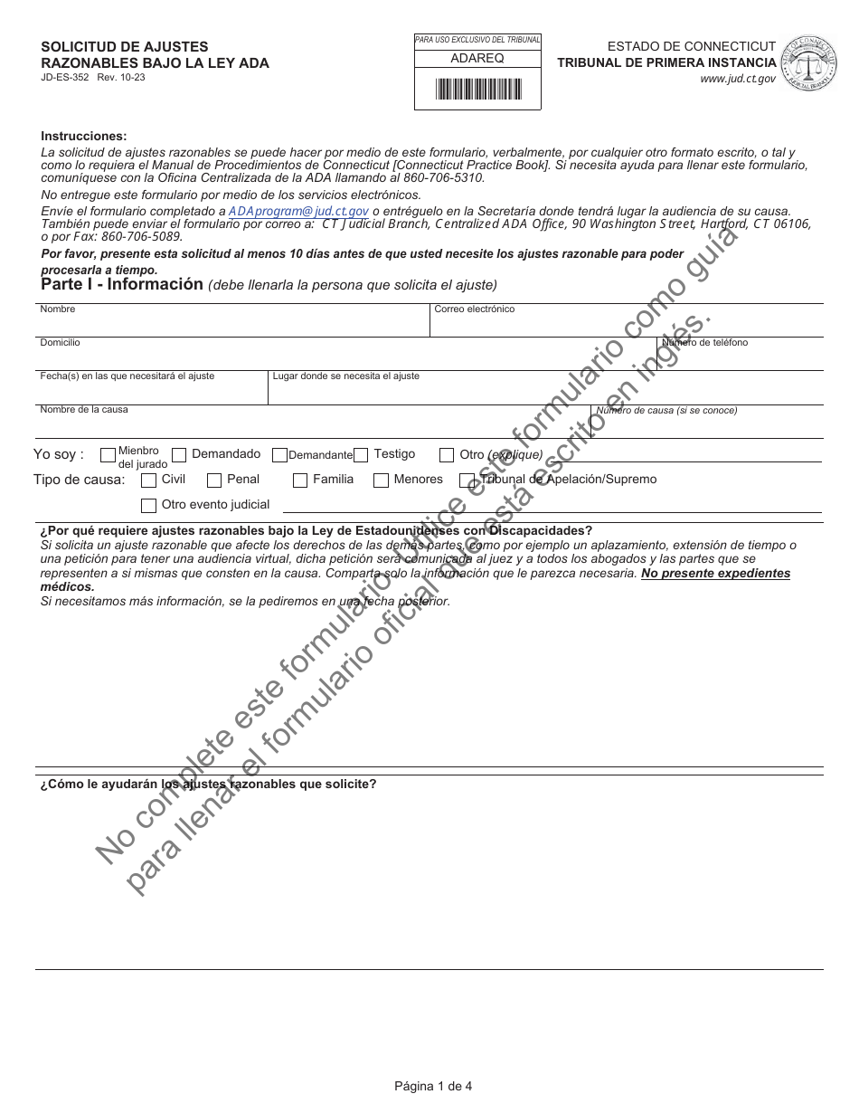 Formulario JD-ES-352S Download Printable PDF or Fill Online Solicitud ...