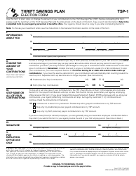 Form TSP-1 Download Printable PDF or Fill Online Election Form 2019 ...