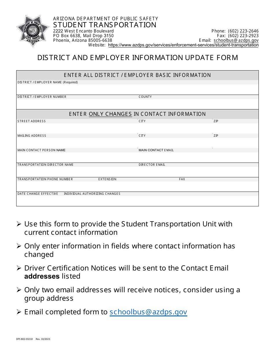 Form DPS802-03210 - Fill Out, Sign Online and Download Fillable PDF ...
