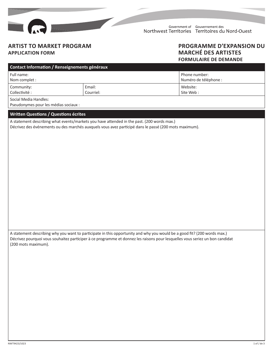 Form NWT9423 - Fill Out, Sign Online and Download Fillable PDF ...