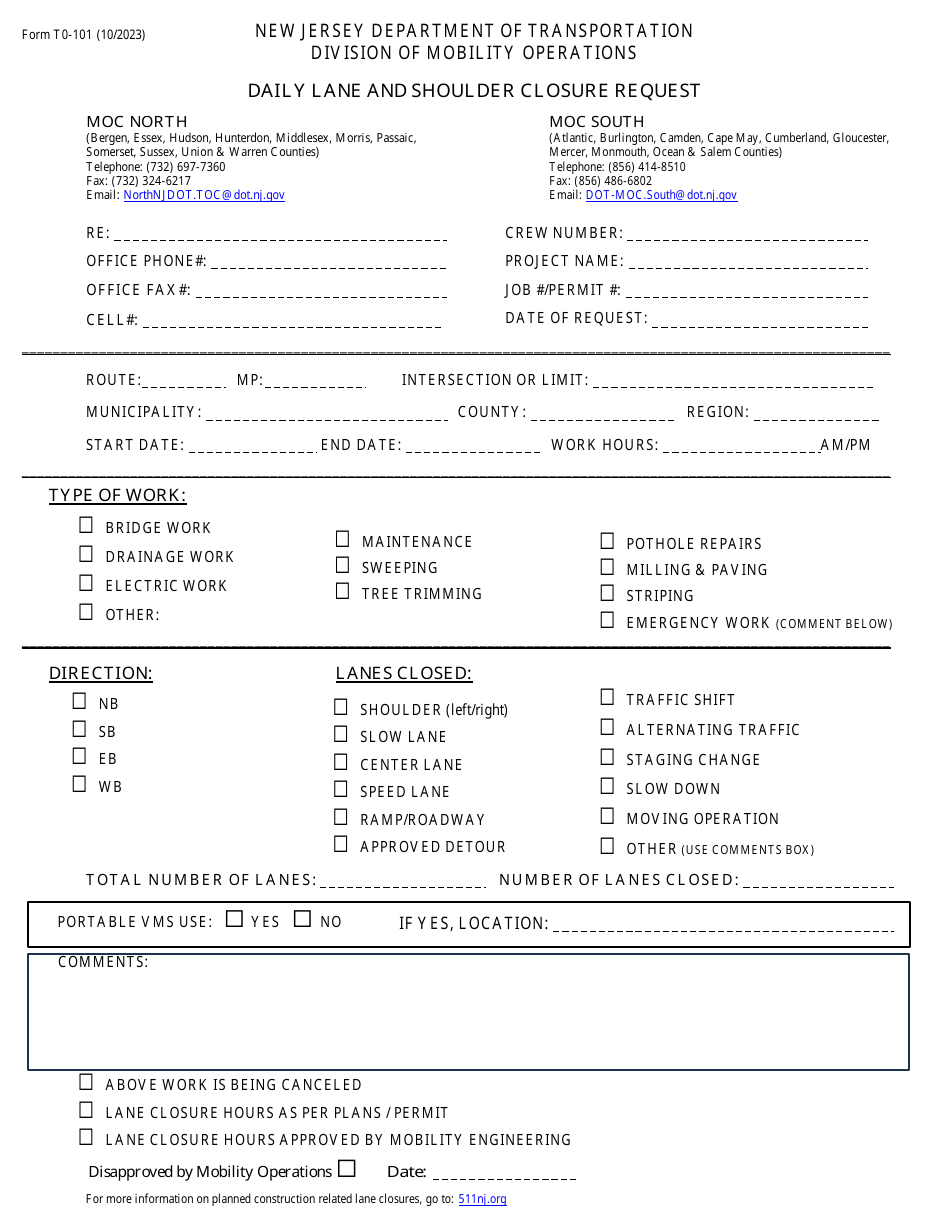 Form T0-101 - Fill Out, Sign Online and Download Printable PDF, New ...