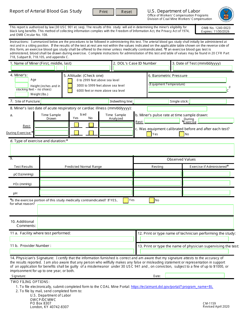 Form CM-1159 - Fill Out, Sign Online and Download Fillable PDF ...