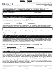 Form CALHR271 Download Fillable PDF or Fill Online Transfer Future ...