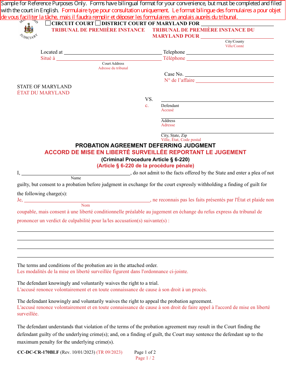 Form CC-DC-CR-170BLF - Fill Out, Sign Online and Download Printable PDF ...