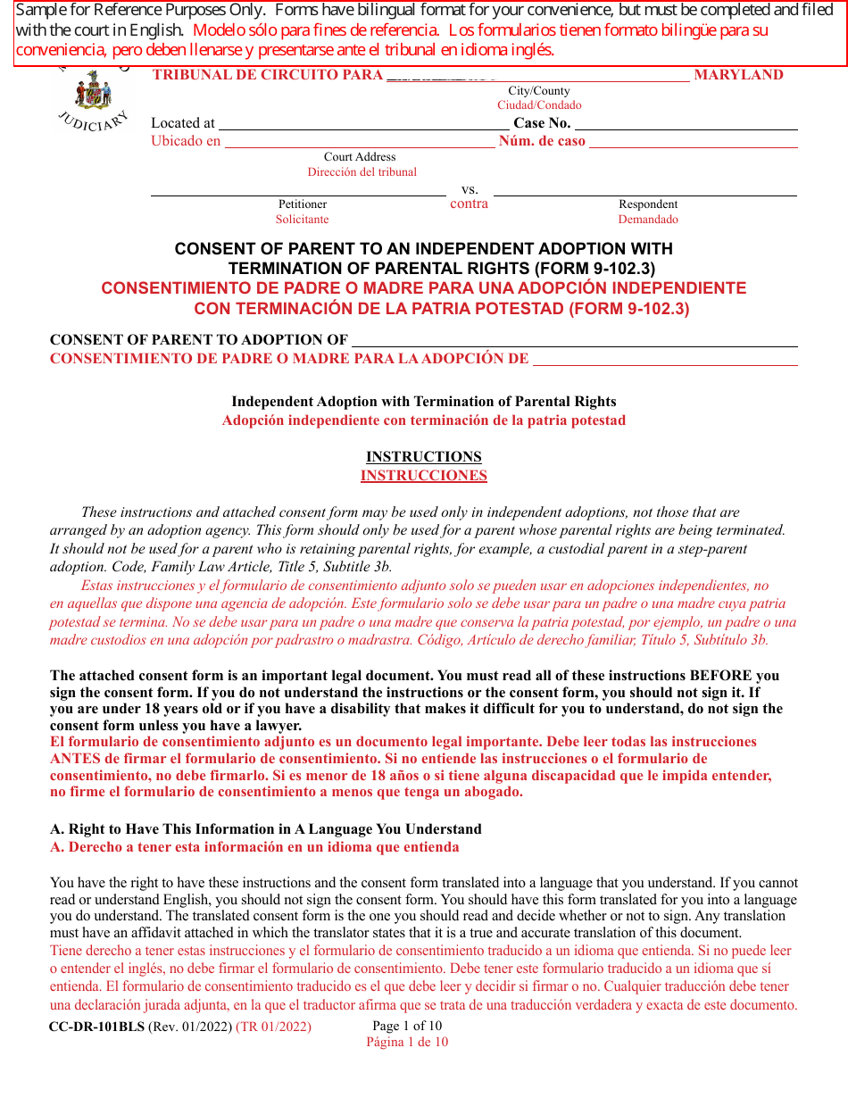 Form CC-DR-101BLS - Fill Out, Sign Online and Download Fillable PDF ...