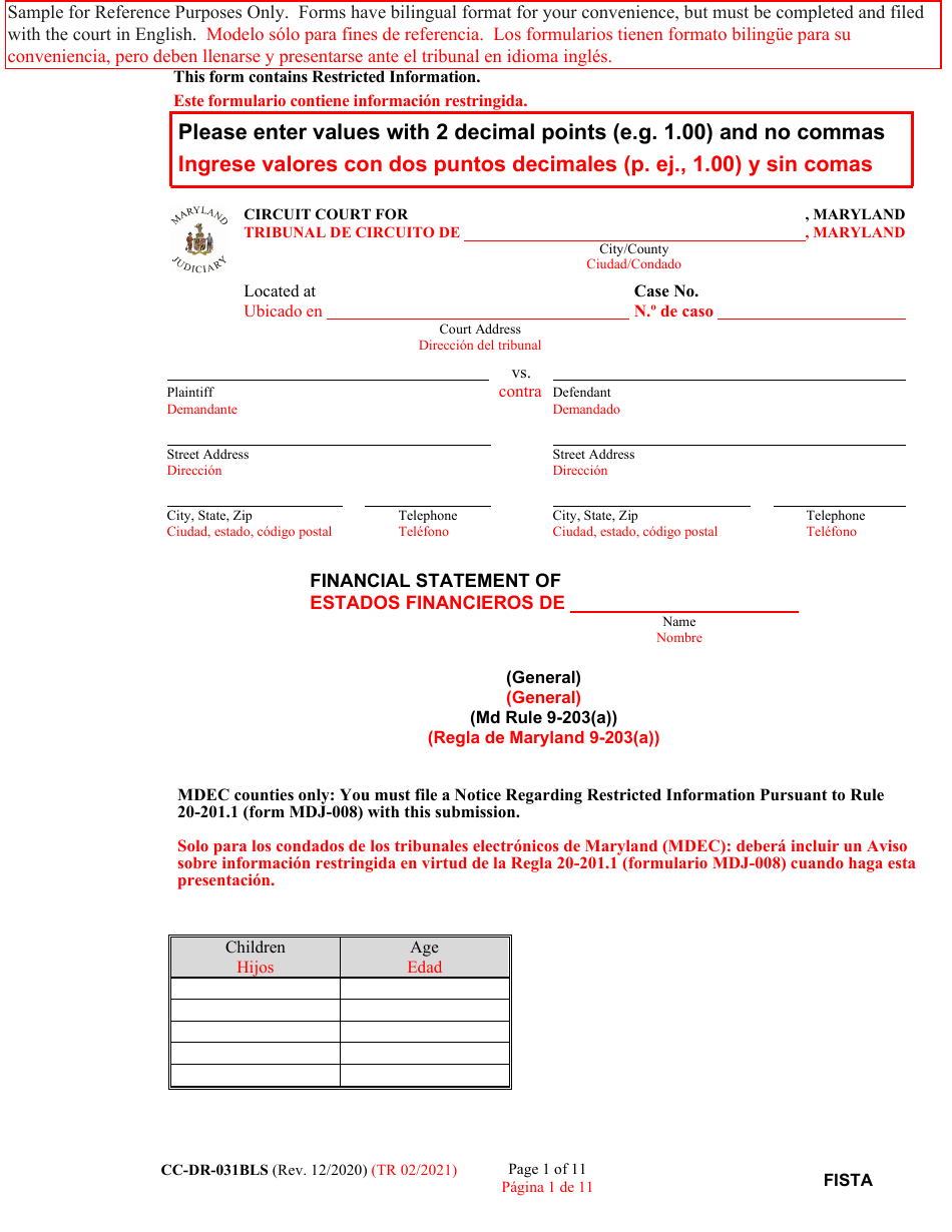 Form CC-DR-031BLS - Fill Out, Sign Online and Download Fillable PDF ...