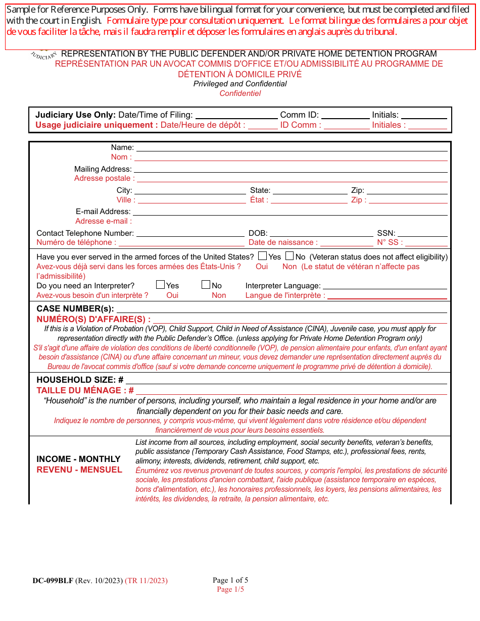 Form DC-099BLF - Fill Out, Sign Online and Download Printable PDF ...