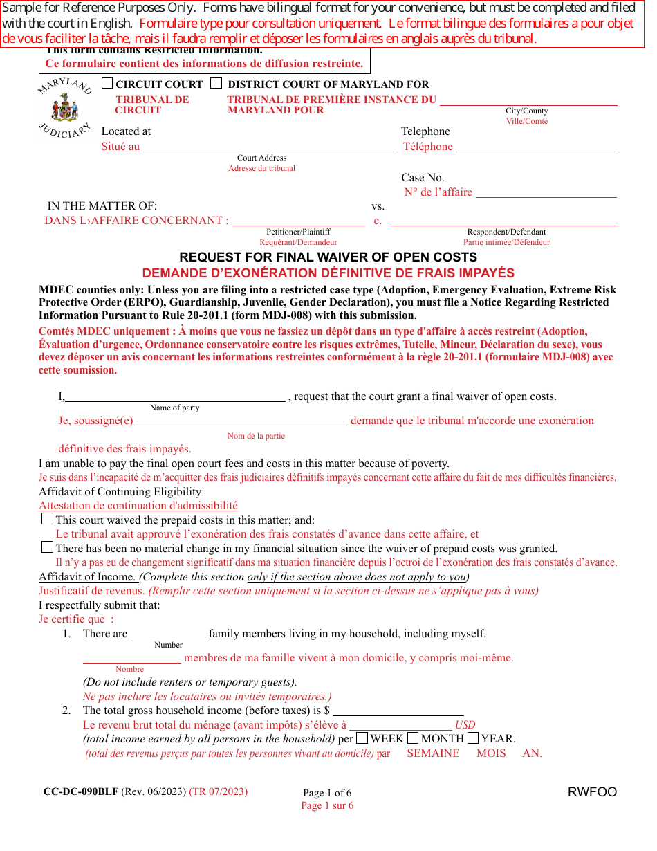 Form CC-DC-090BLF - Fill Out, Sign Online and Download Printable PDF ...