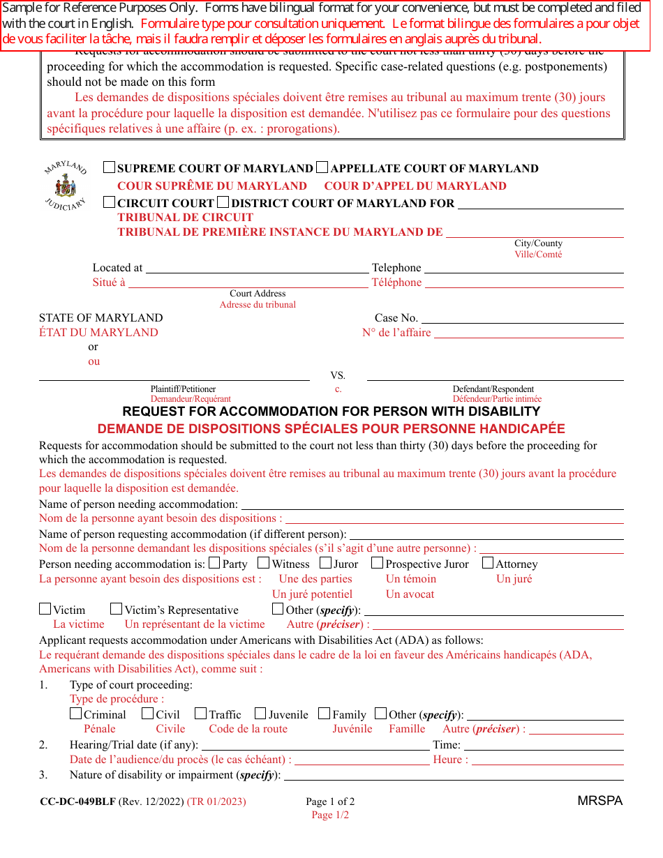 Form CC-DC-049BLF - Fill Out, Sign Online and Download Printable PDF ...