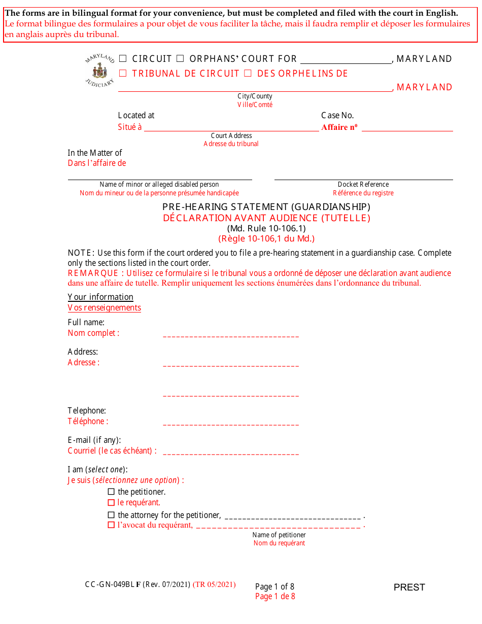 Form CC-GN-049BLF - Fill Out, Sign Online and Download Fillable PDF ...