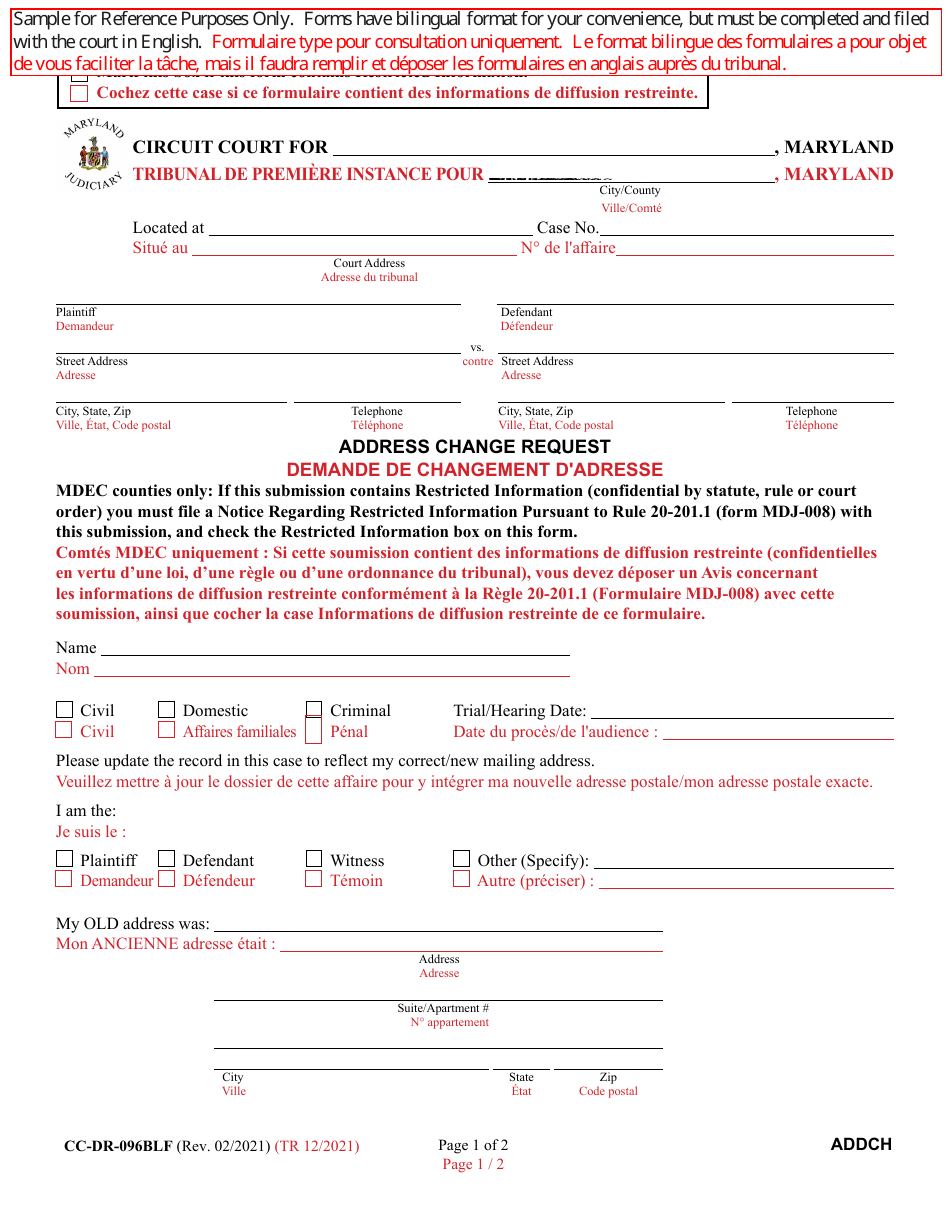 Form CC-DR-096BLF - Fill Out, Sign Online and Download Fillable PDF ...