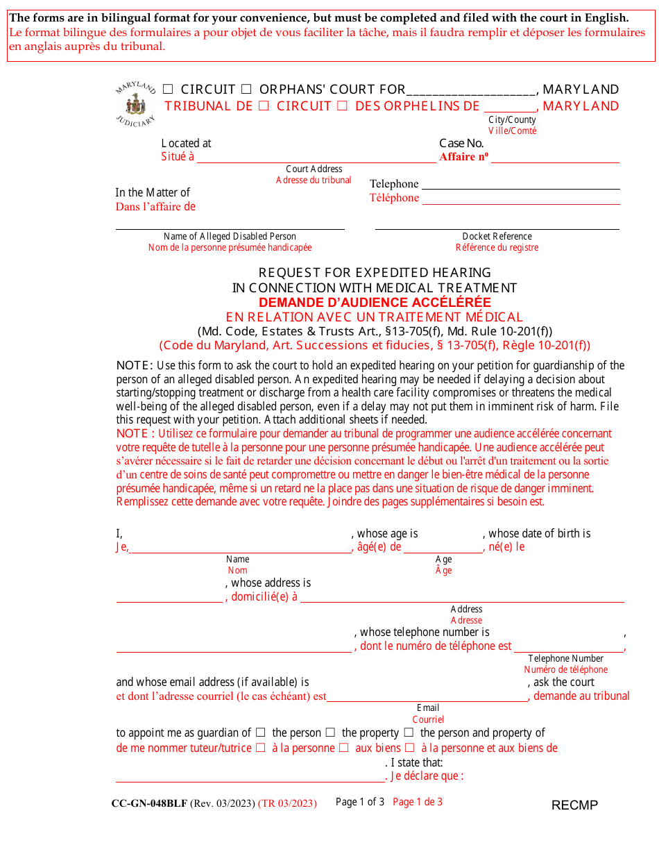 Form CC-GN-048BLF - Fill Out, Sign Online and Download Printable PDF ...