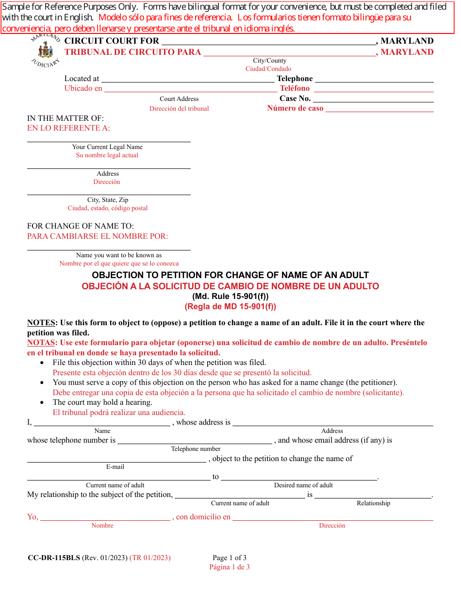 Form CC-DR-115BLS - Fill Out, Sign Online and Download Fillable PDF ...