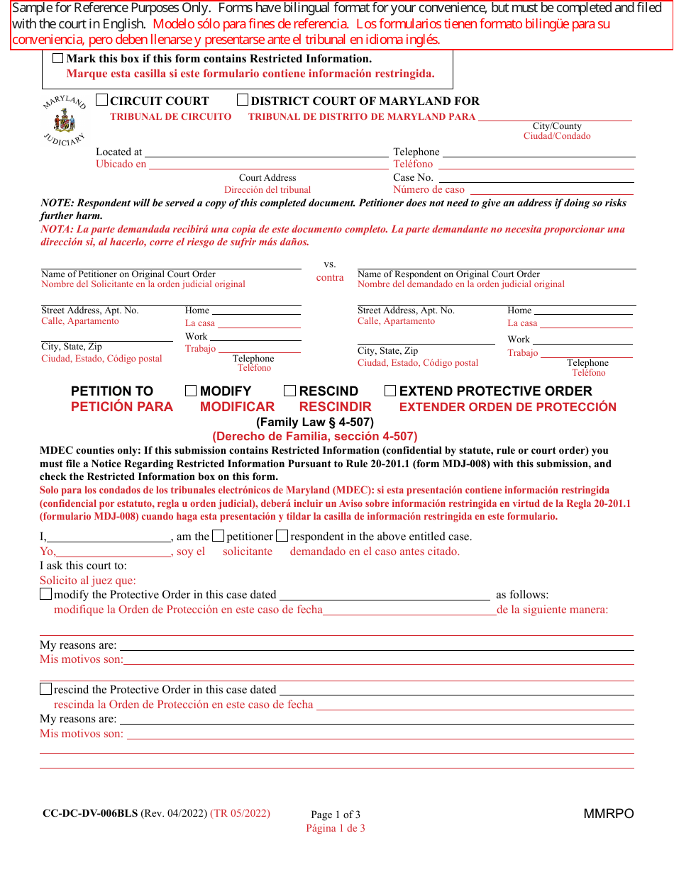 Form CC-DC-DV-006BLS - Fill Out, Sign Online and Download Printable PDF ...