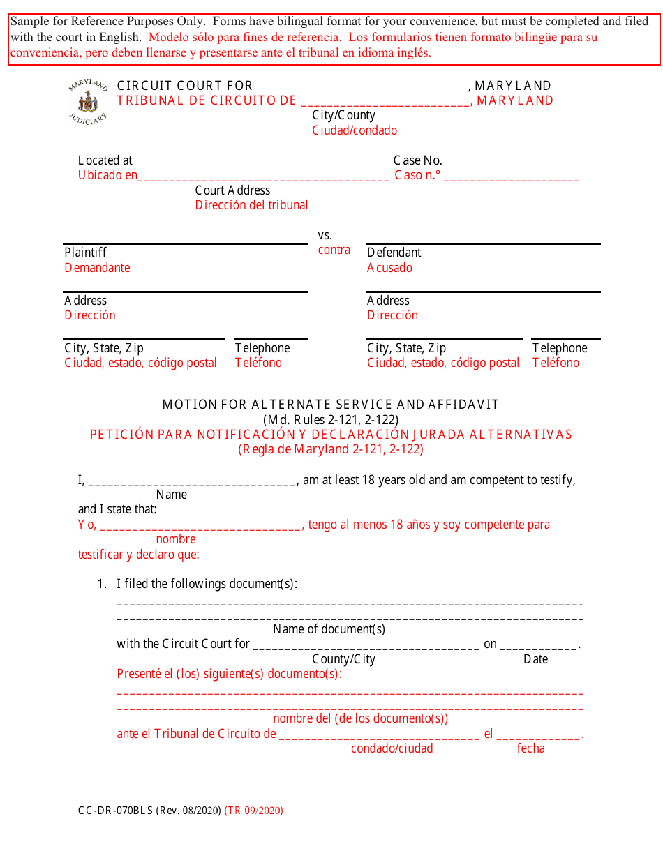 Form CC-DR-070BLS - Fill Out, Sign Online and Download Printable PDF ...