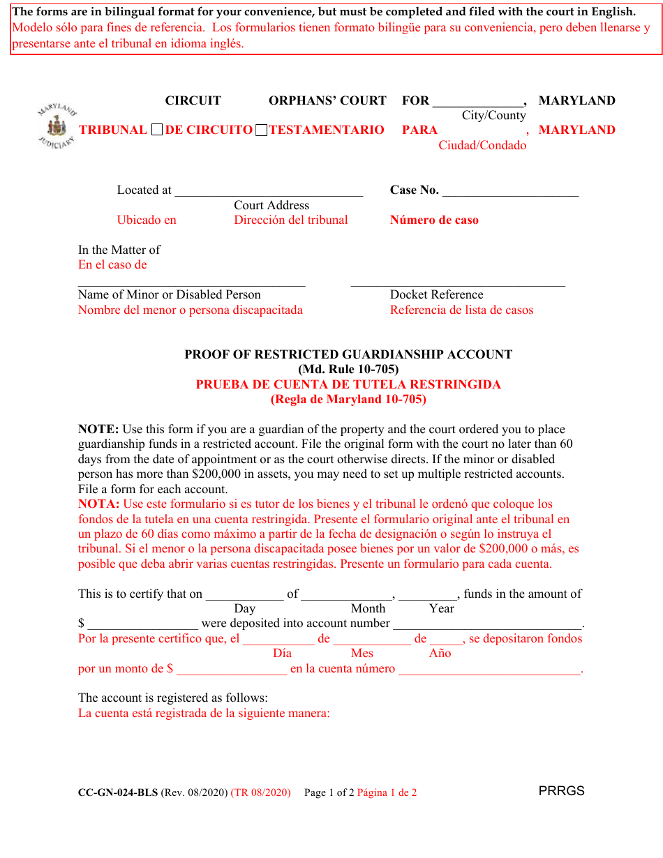 Form CC-GN-024-BLS - Fill Out, Sign Online and Download Fillable PDF ...