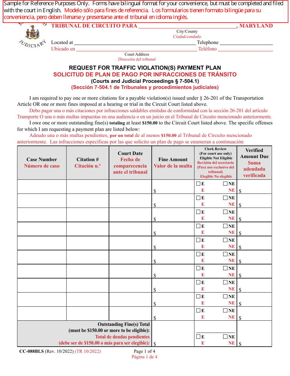 Form CC-088BLS - Fill Out, Sign Online and Download Printable PDF ...
