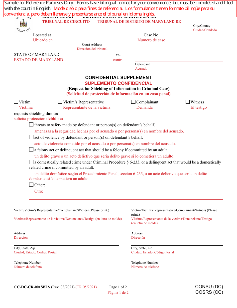 Form CC-DC-CR-001SBLS - Fill Out, Sign Online and Download Printable ...