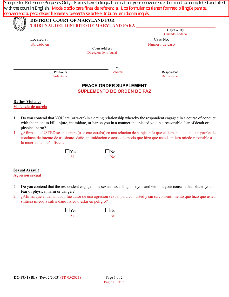 Form DC-PO-1SBLS - Fill Out, Sign Online and Download Printable PDF ...