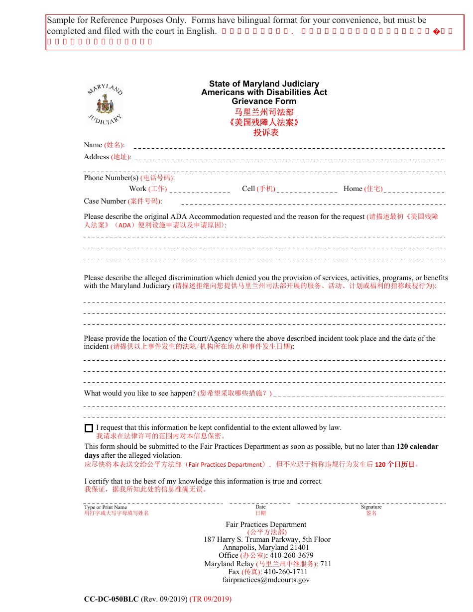 Form CC-DC-050BLC - Fill Out, Sign Online and Download Printable PDF ...