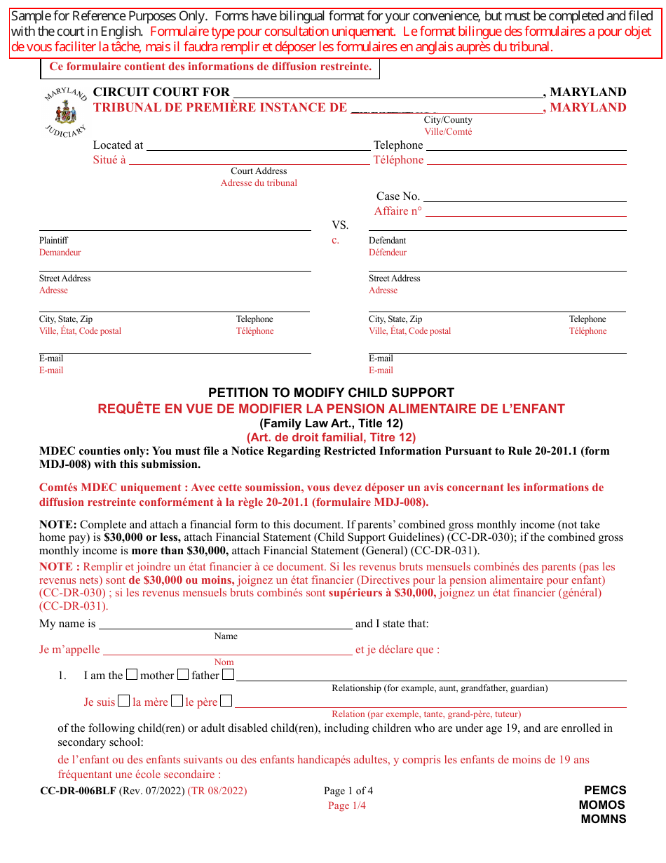 Form CC-DR-006BLF - Fill Out, Sign Online and Download Fillable PDF ...