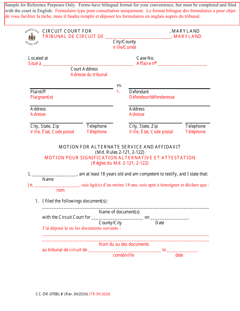 Form CC-DR-070BLF - Fill Out, Sign Online and Download Printable PDF ...