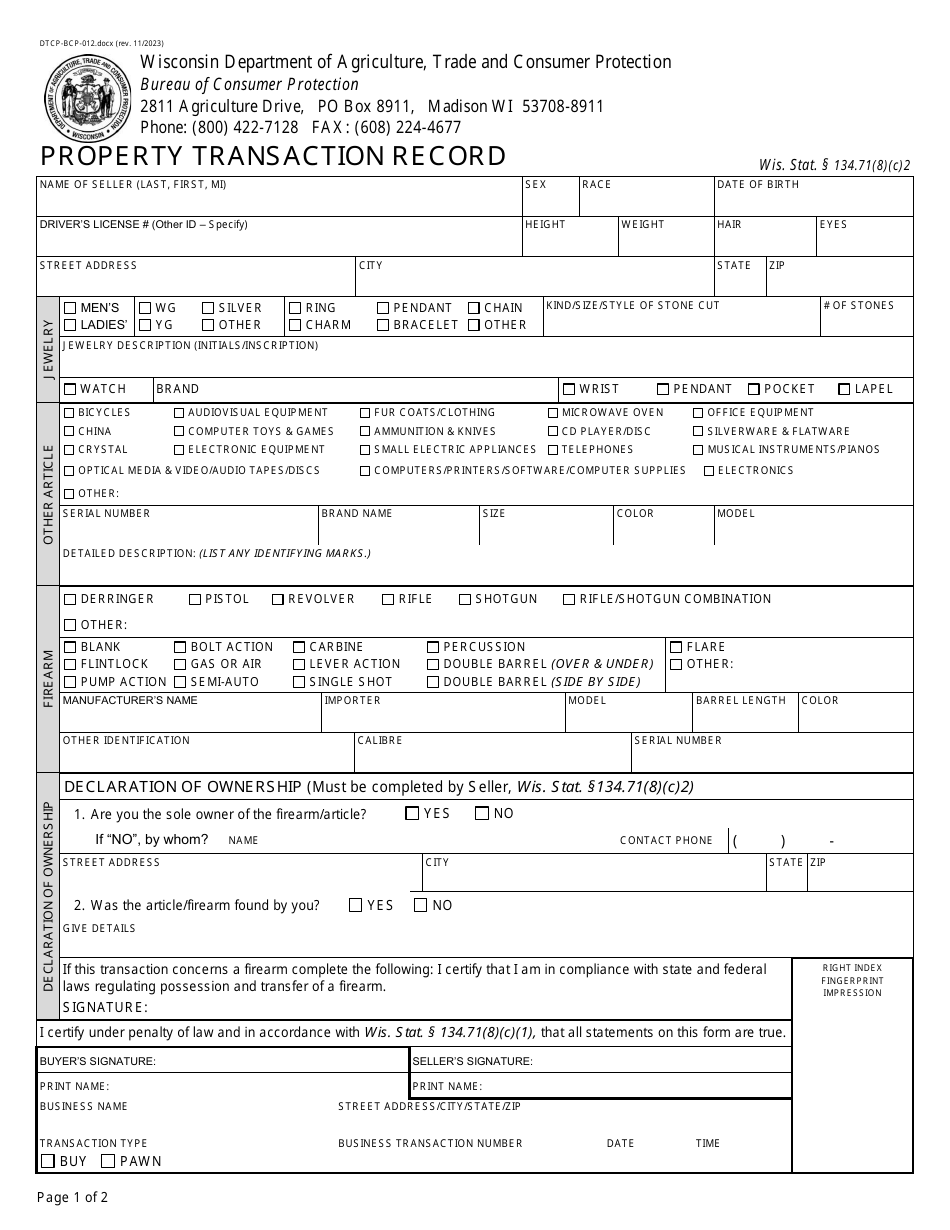 Form DTCP-BCP-012 - Fill Out, Sign Online and Download Printable PDF ...