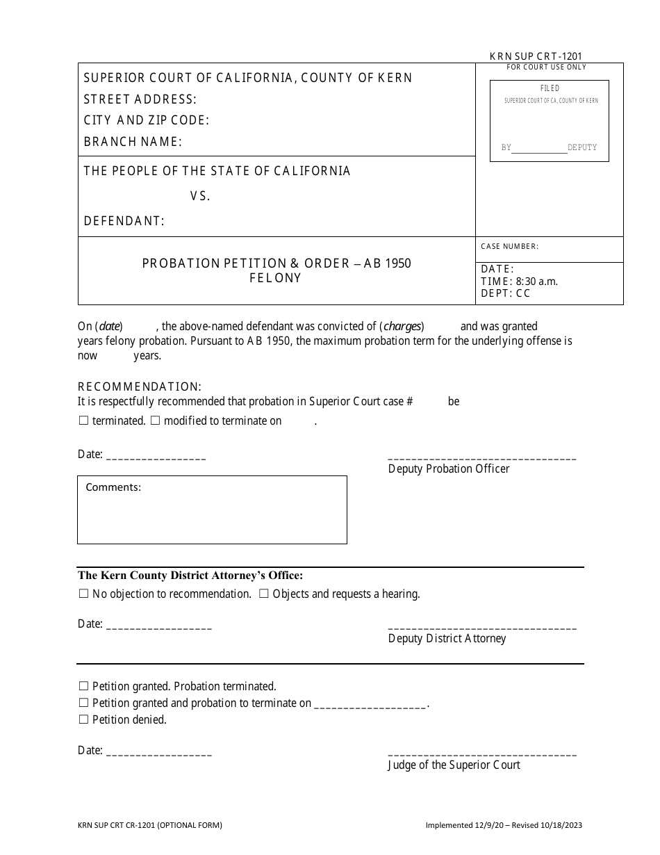 Form KRN SUP CRT1201 - Fill Out, Sign Online and Download Fillable PDF ...