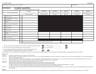 Form NJ-1065 Schedule L Download Fillable PDF or Fill Online Complete ...