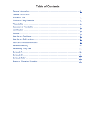 Download Instructions for Form NJ-1065 New Jersey Partnership Return ...