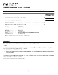Form ETP Download Fillable PDF or Fill Online Employer Transit Pass Credit - 2023, Minnesota ...