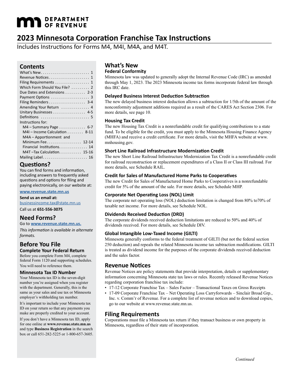 Download Instructions for Form M4, M4I, M4A, M4T PDF, 2023 | Templateroller