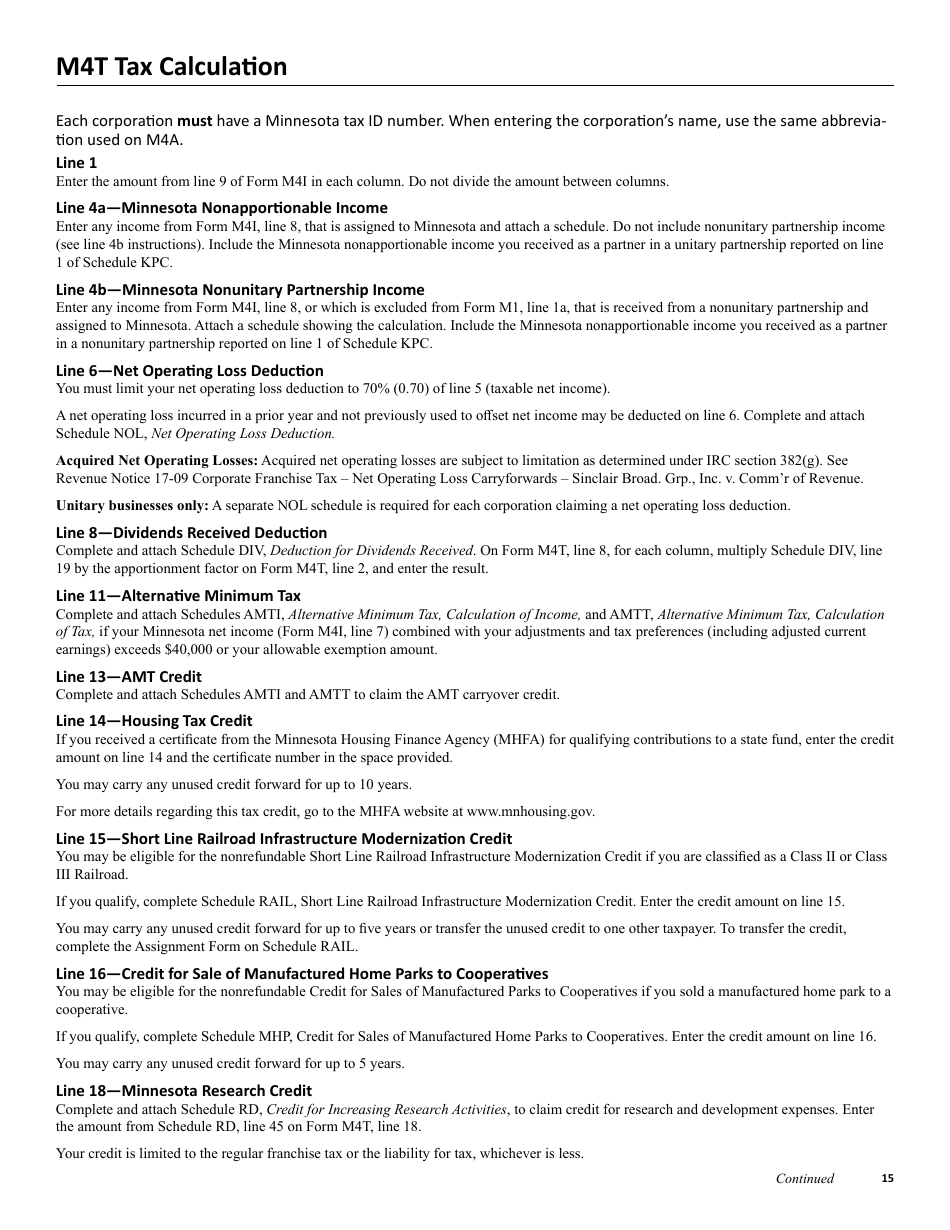 Download Instructions for Form M4, M4I, M4A, M4T PDF, 2023 | Templateroller