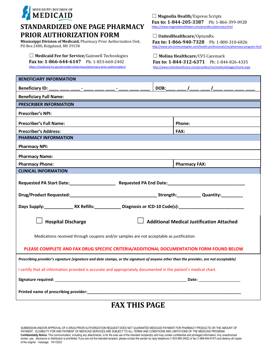 Mississippi Prior Authorization Packet - Anti-obesity Select Agents ...