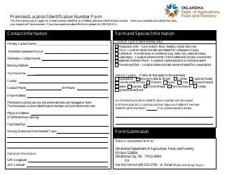 Oklahoma Premises/Location Identification Number Form - Fill Out, Sign ...