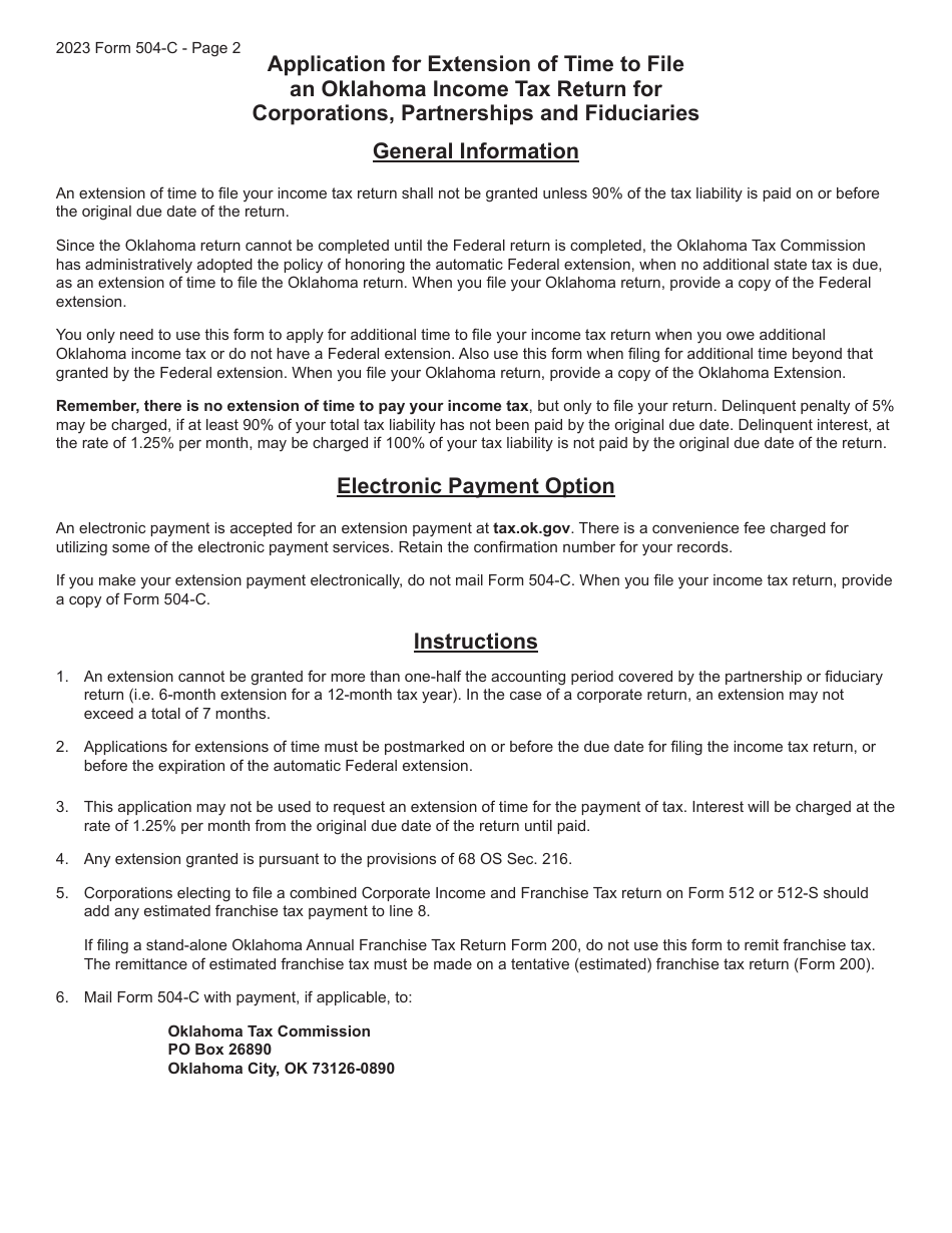 Form 504-C Download Fillable PDF or Fill Online Application for ...
