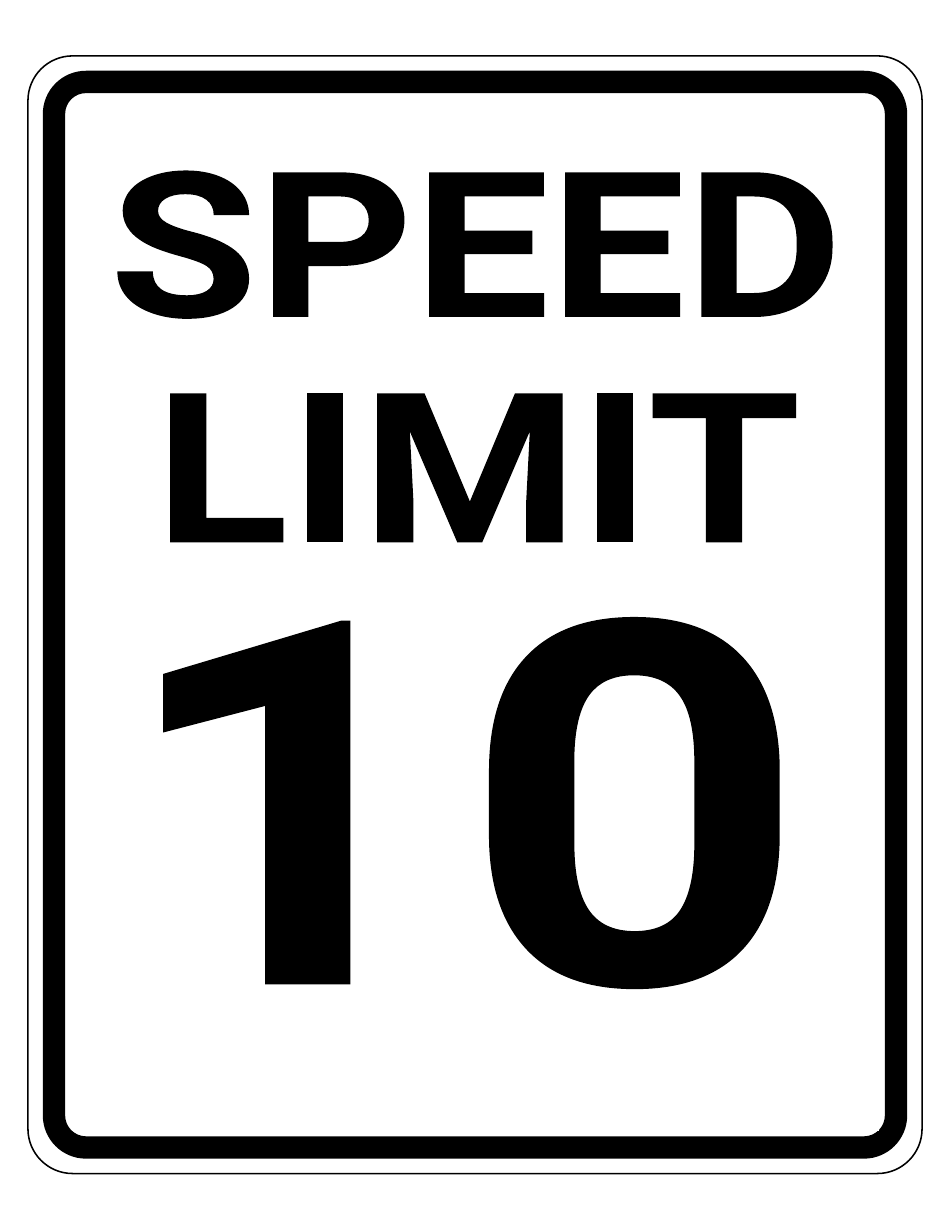 10 Mph Speed Limit Sign Template Download Printable PDF | Templateroller