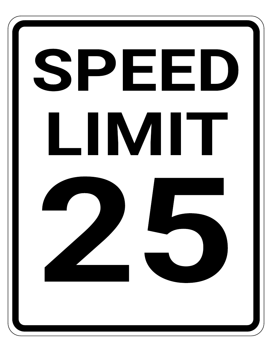 25 Mph Speed Limit Sign Template Download Printable PDF | Templateroller