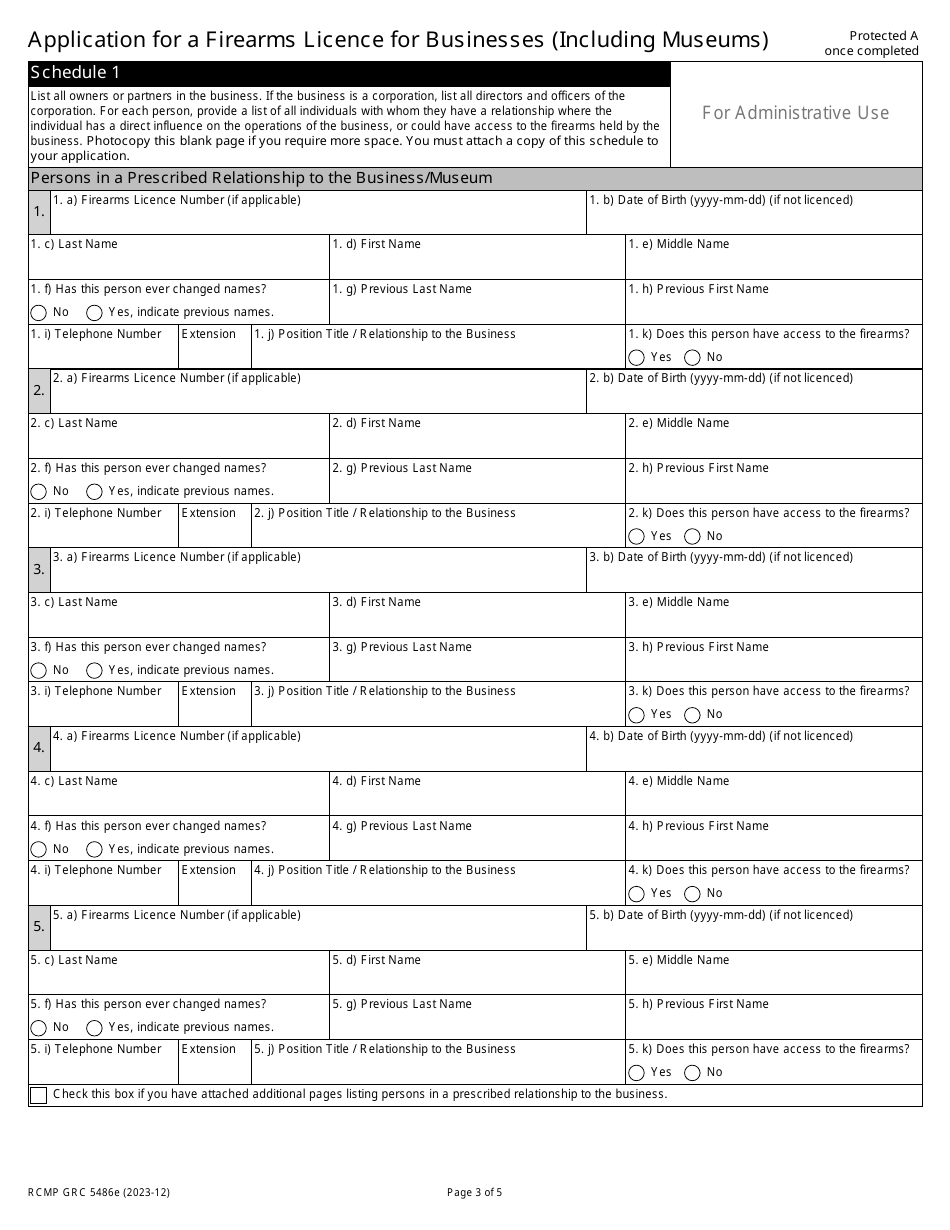 Form RCMP GRC5486 - Fill Out, Sign Online and Download Fillable PDF, Canada | Templateroller