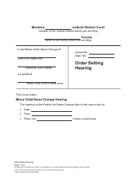 Montana Order Setting Hearing - Fill Out, Sign Online and Download PDF ...