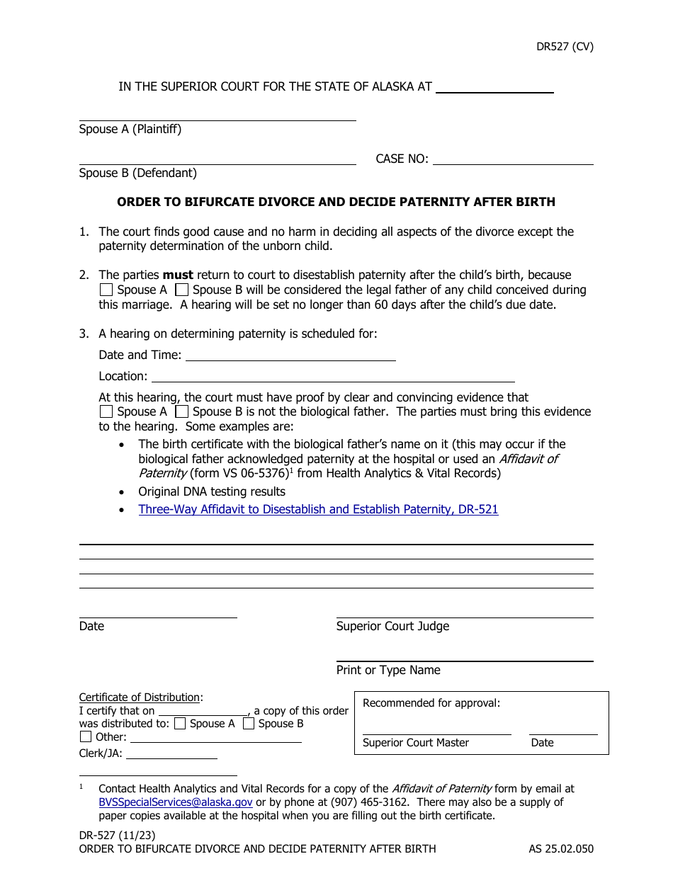 Form DR-527 - Fill Out, Sign Online and Download Fillable PDF, Alaska ...