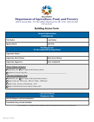 Oklahoma Building Access Form - Fill Out, Sign Online and Download PDF ...